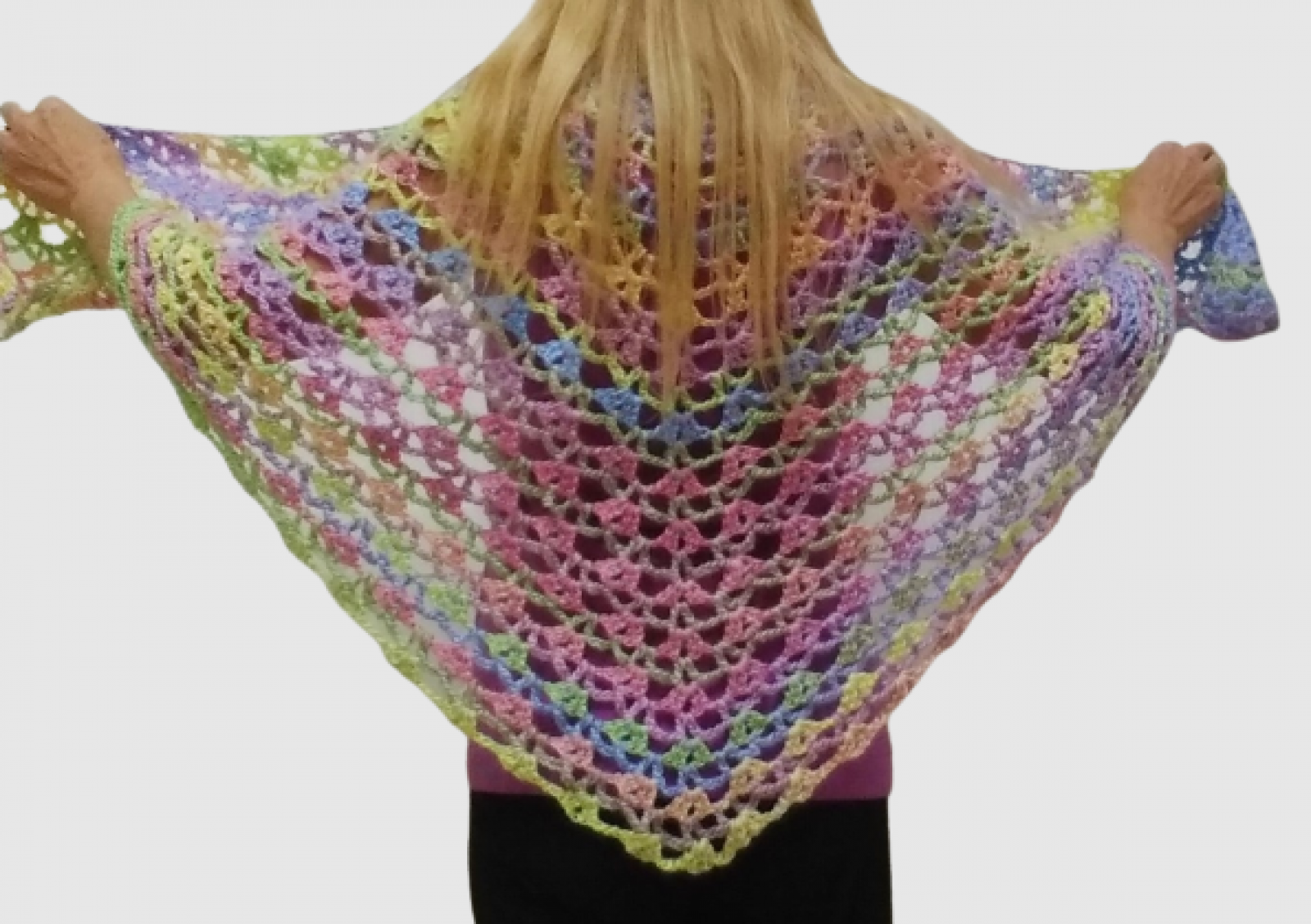 Pastel Variegated Triangle Crochet Shawl | Free Spirits Designs