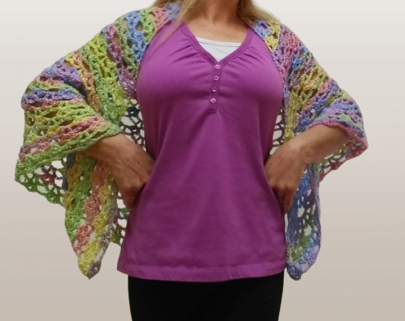 Pastel Variegated Triangle Crochet Shawl | Free Spirits Designs