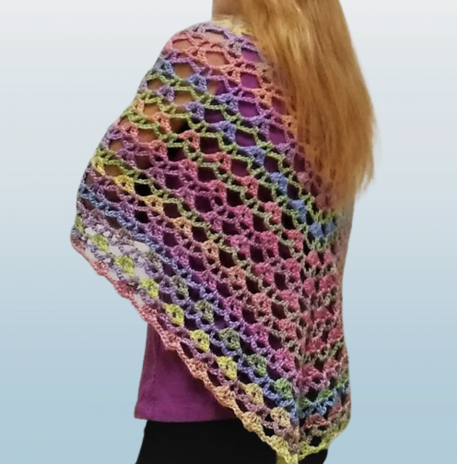 Pastel Variegated Triangle Crochet Shawl | Free Spirits Designs