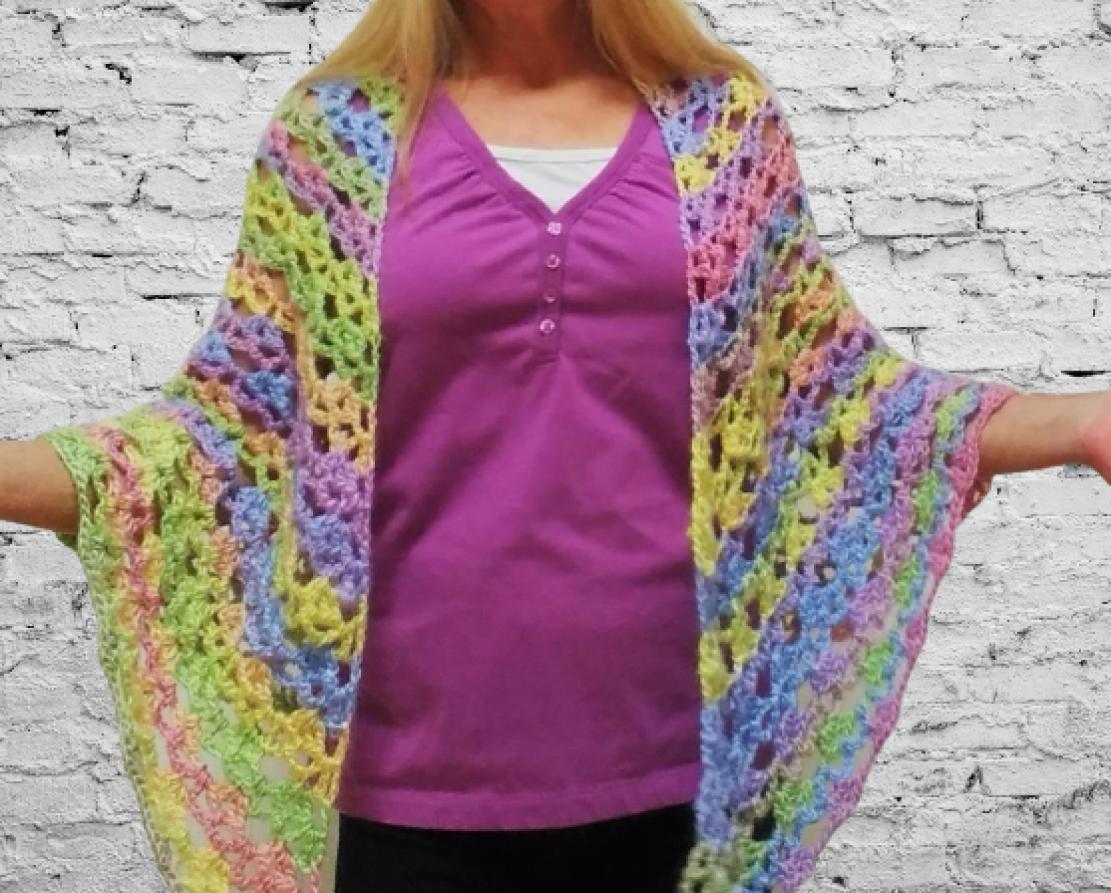 Pastel Variegated Triangle Crochet Shawl | Free Spirits Designs